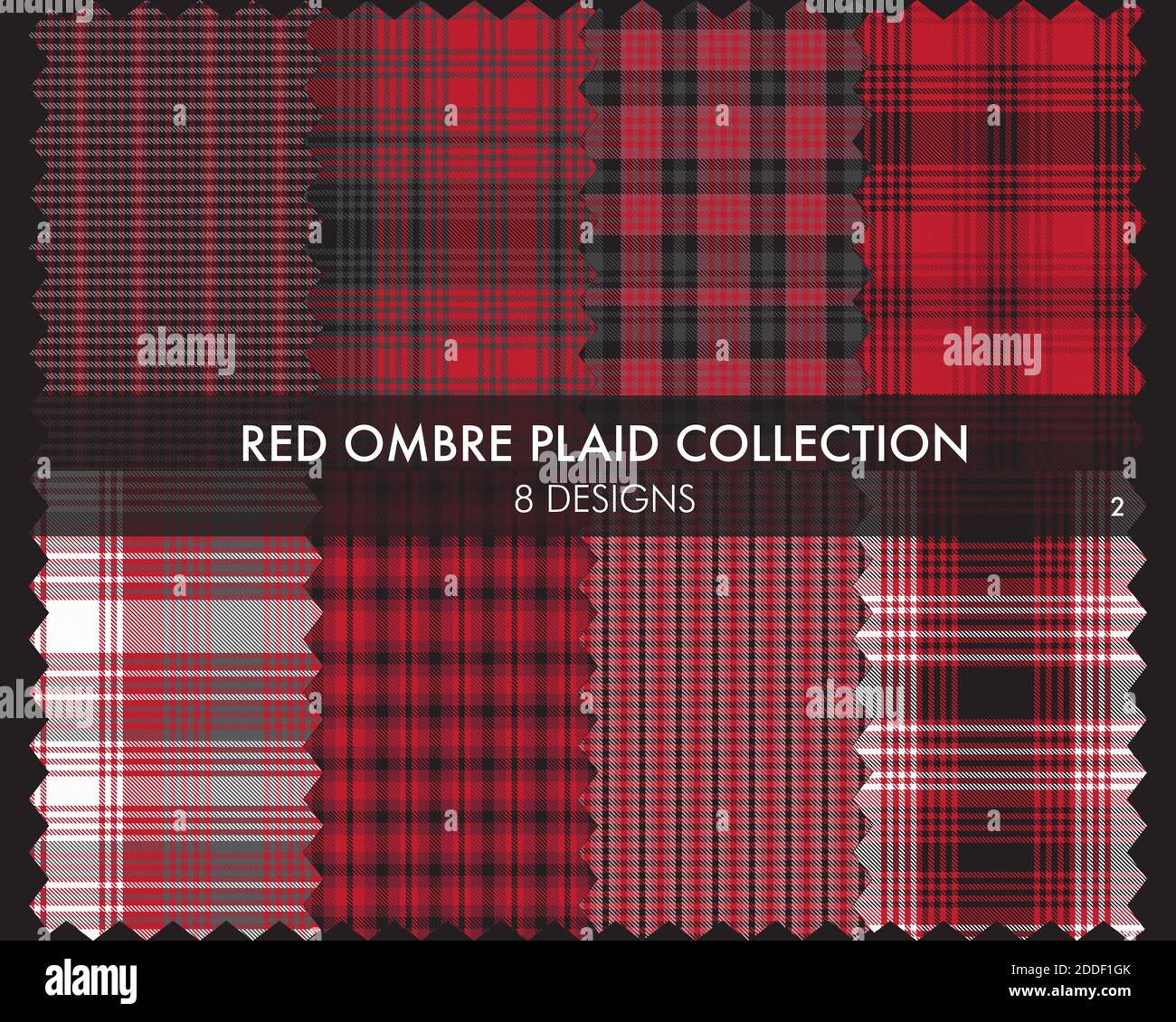 Ombre Plaid textured seamless pattern collection includes 8 design ...