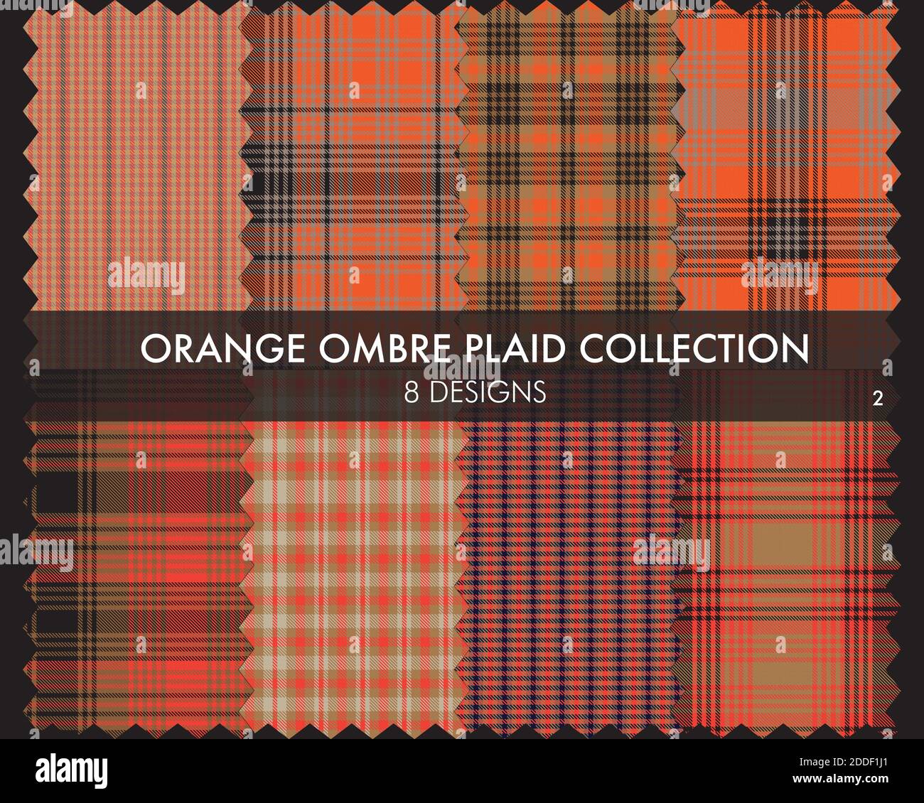 Ombre Plaid textured seamless pattern collection includes 8 design ...