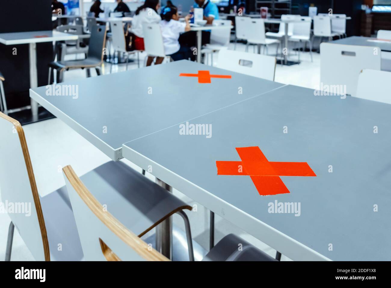 Alternative seating mark for social distance rules in the mall distance ...