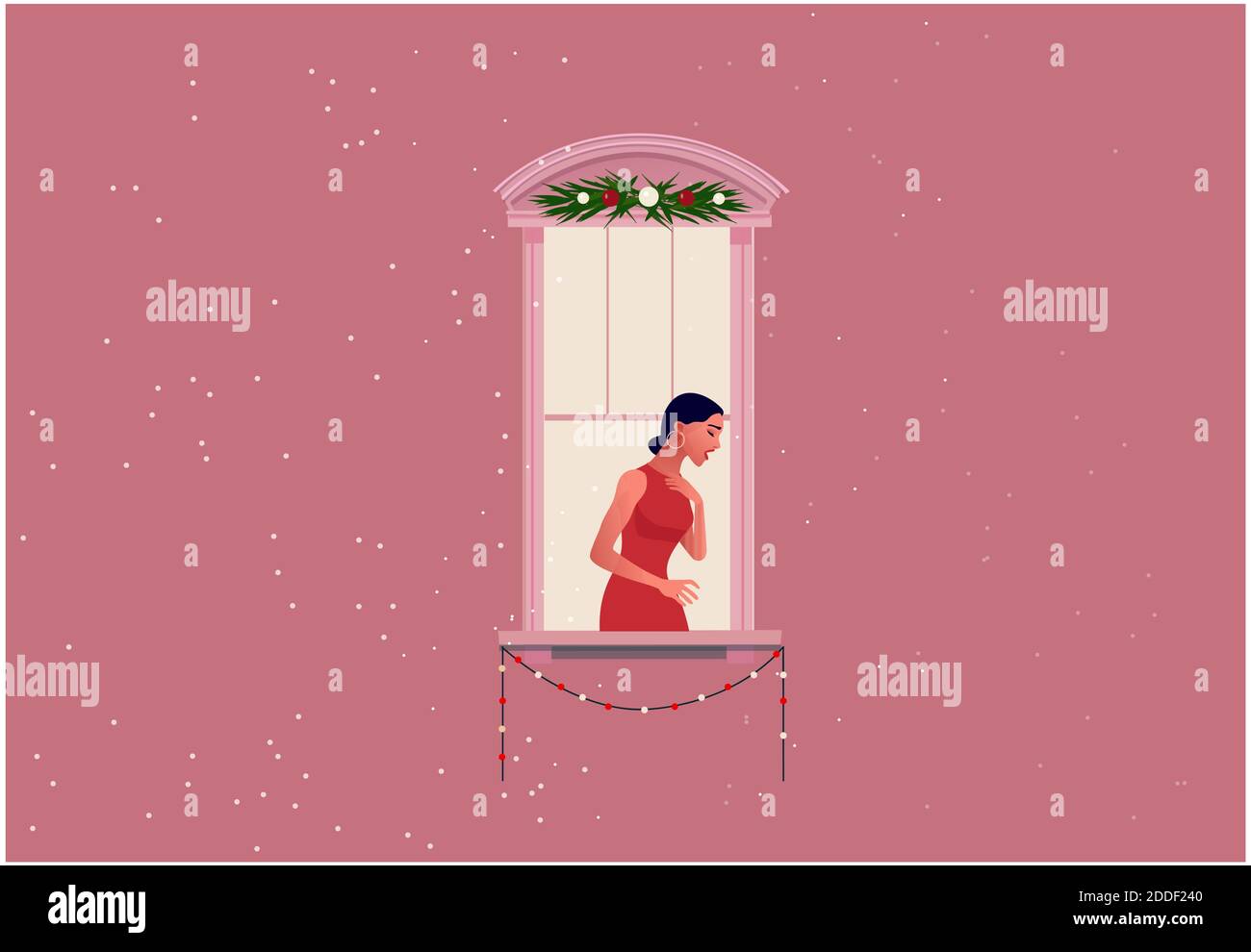 Woman in winter dress Stock Vector Images - Alamy