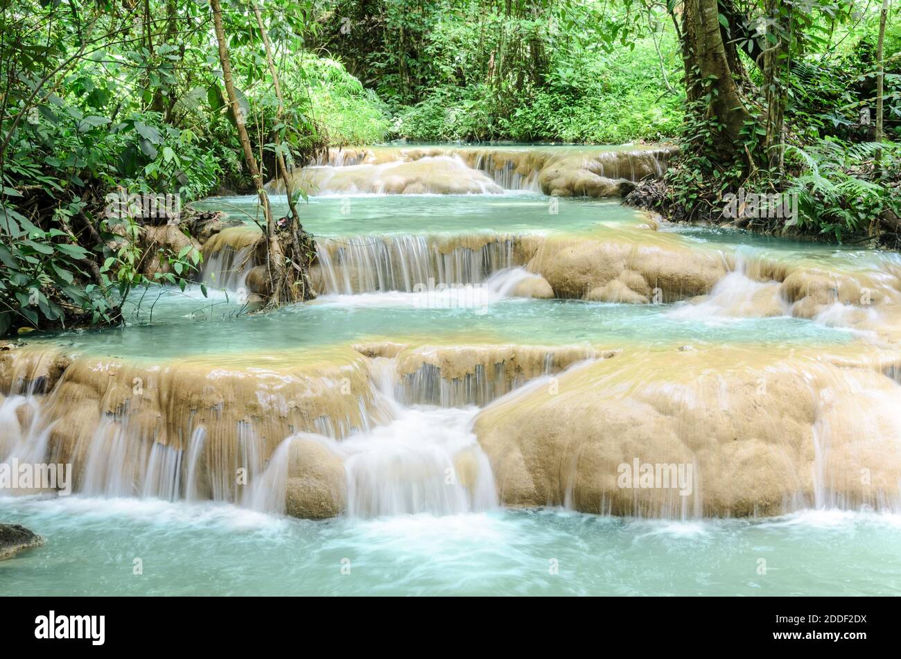 Sri Sang wan waterfall a beautiful limestone waterfall in Chiang Mai ...