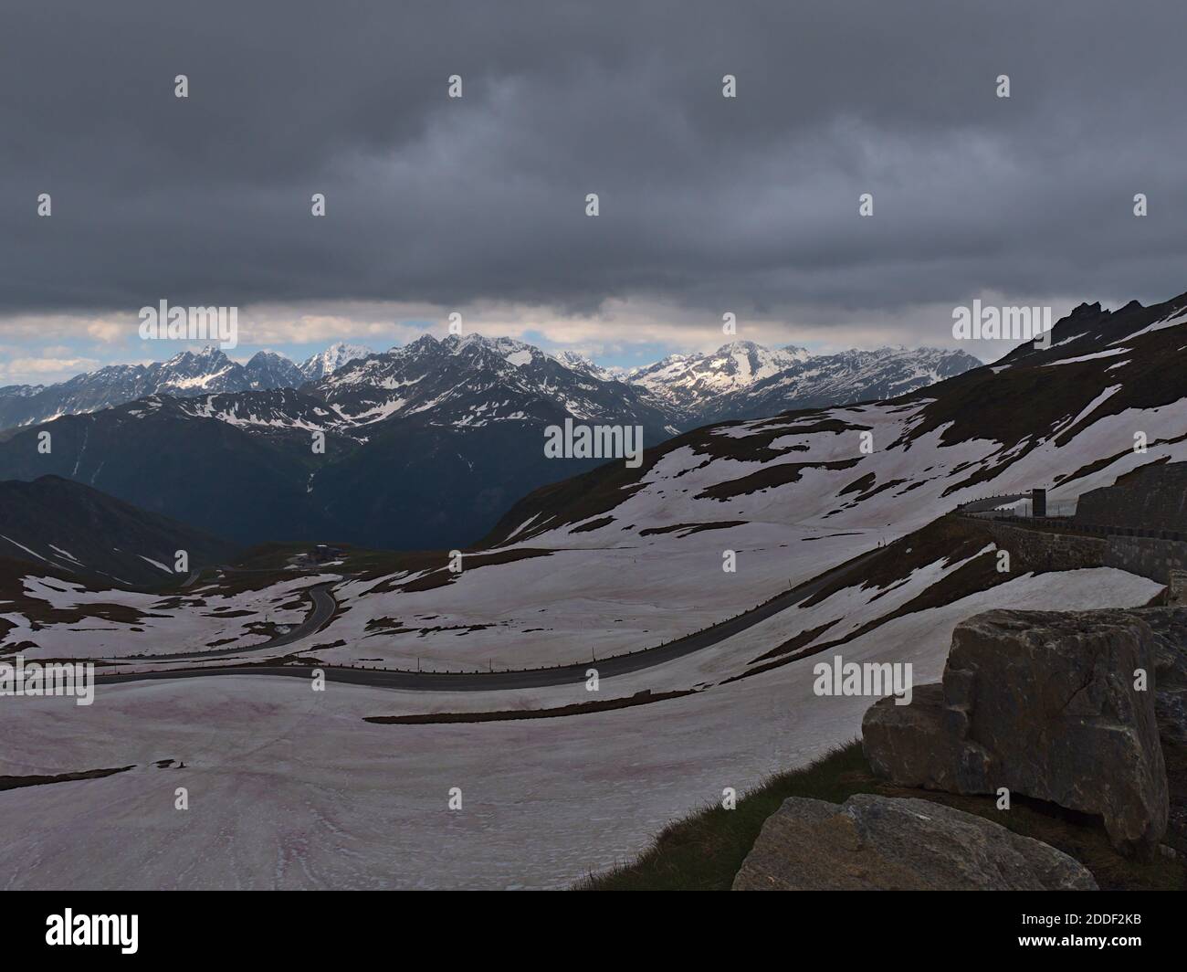 Beautiful panorama view of famous curvy mountain pass Grossglockner ...
