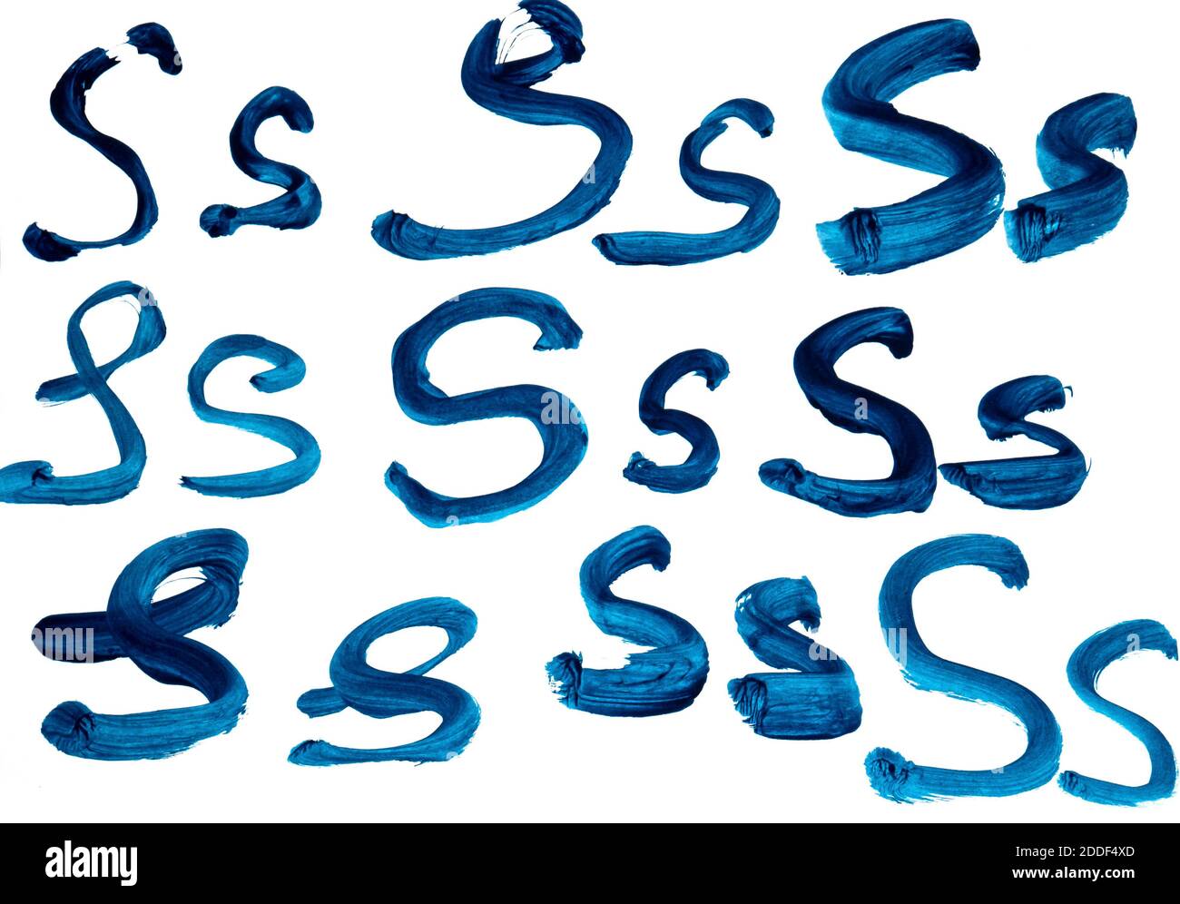 The letter S is drawn in different versions Stock Photo - Alamy