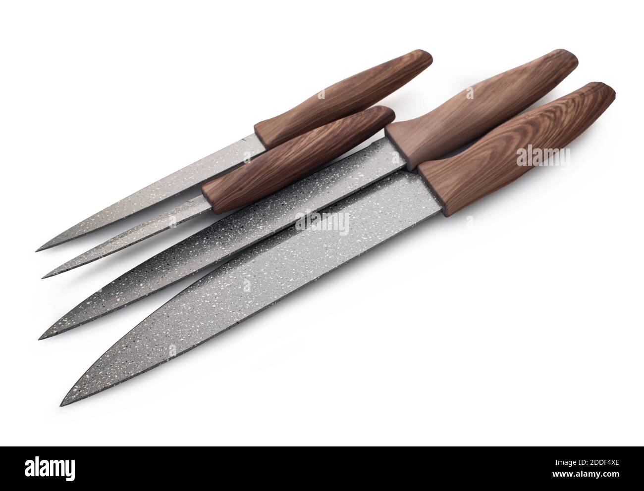 kitchen knife set on a white isolated background Stock Photo - Alamy