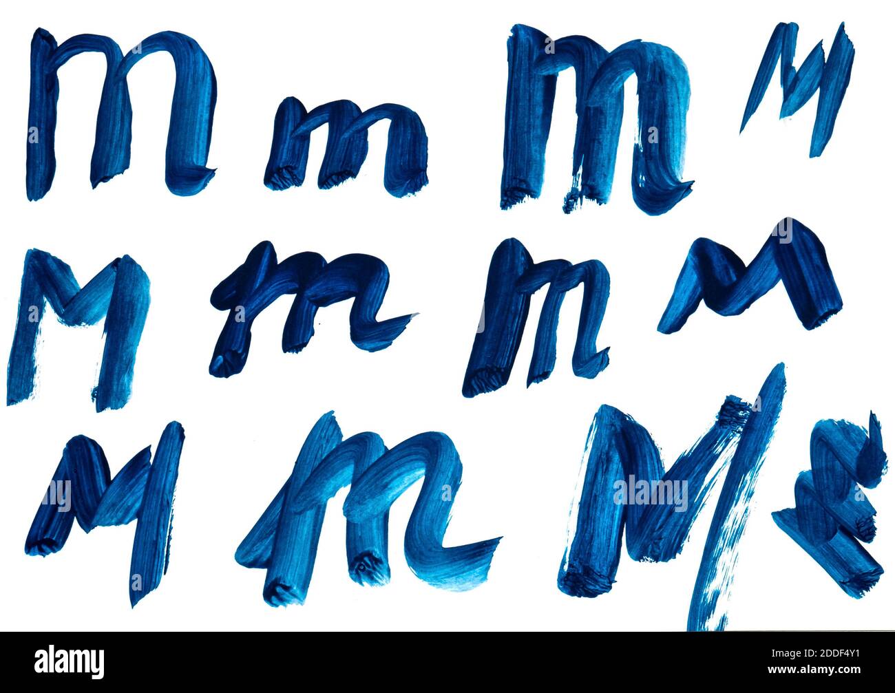 The letter M is drawn in different versions Stock Photo - Alamy