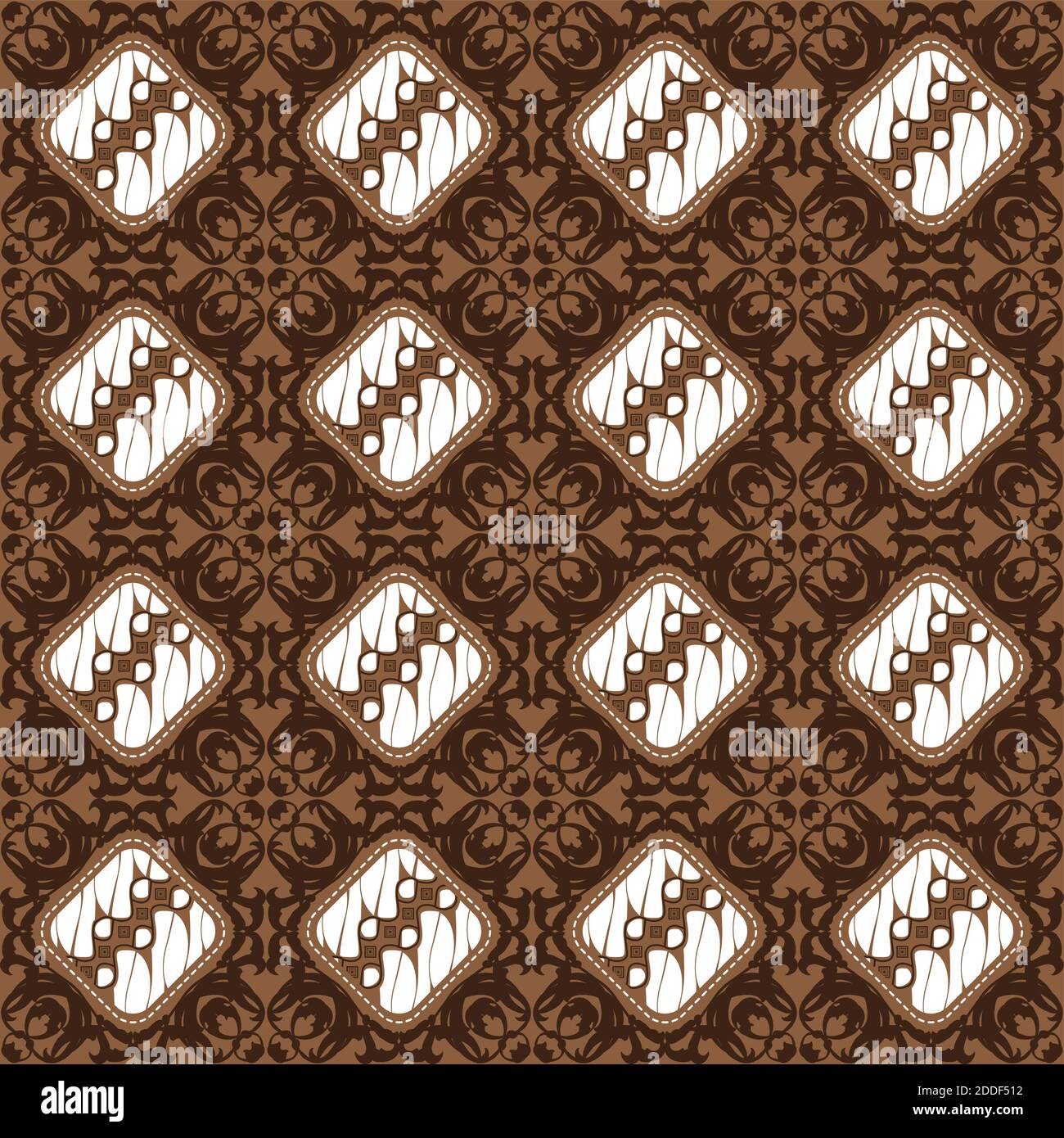 Modern motifs on typical Java batik with elegant brown color design ...