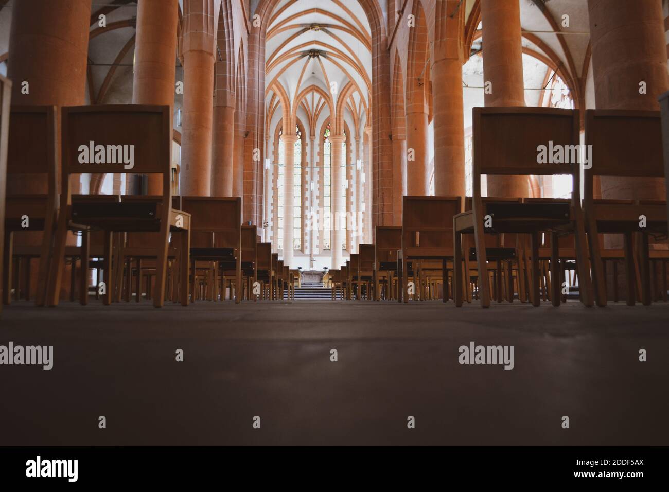 Interior of a church from medieval times in heidelberg Germany Stock ...