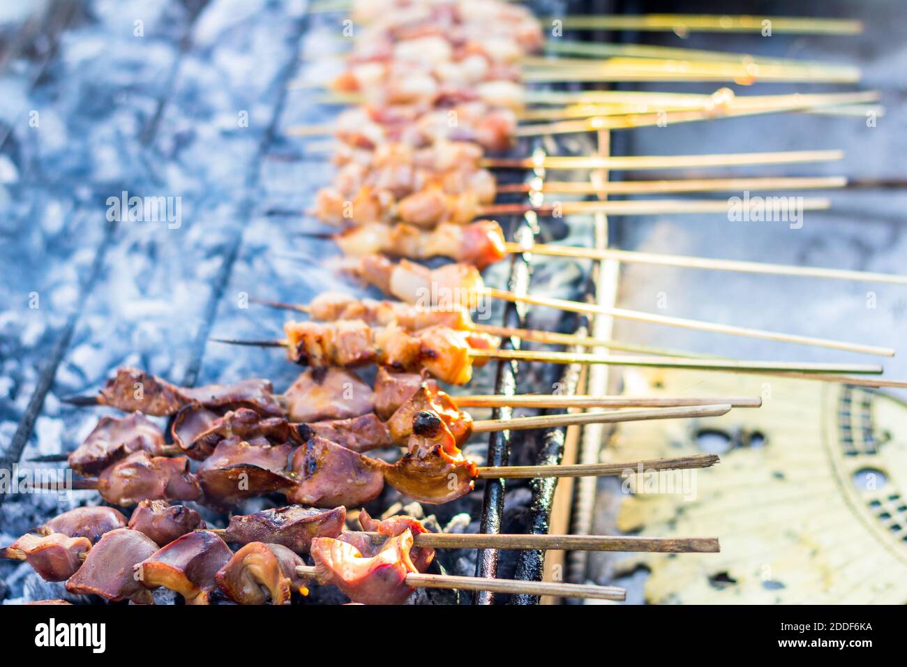 Street side barbecue grilling in Iloilo City, Philippines Stock Photo ...