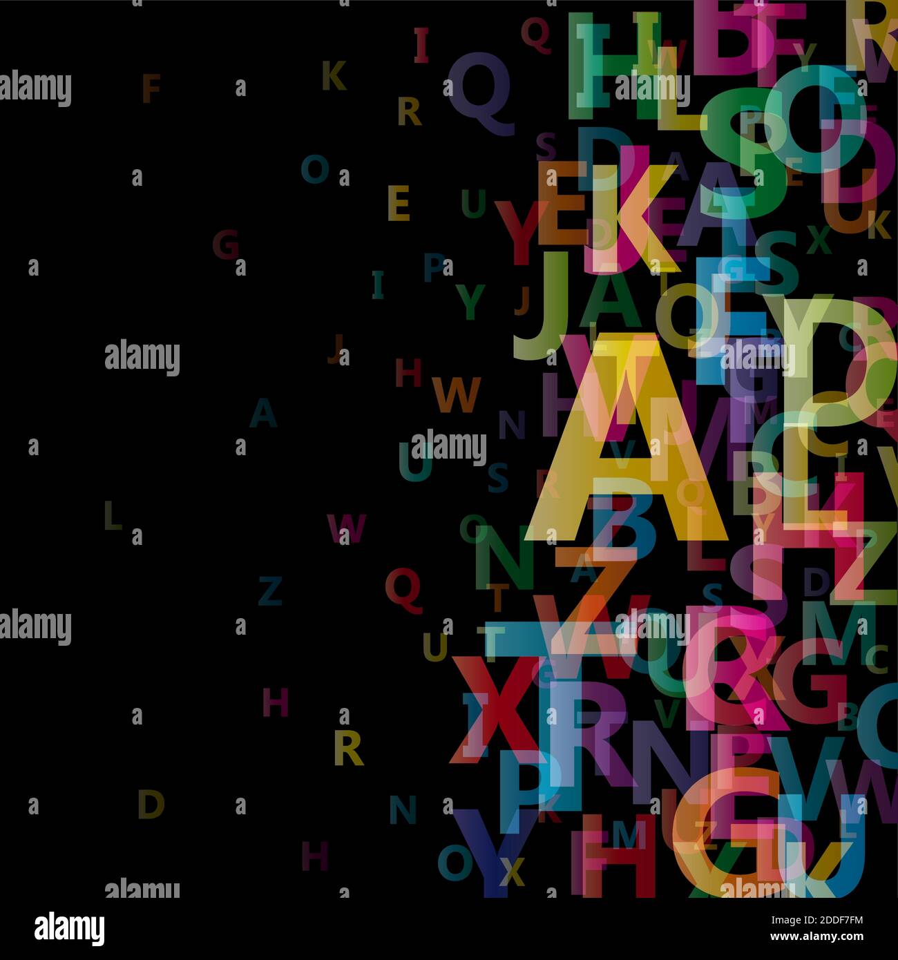 Vector Abstract Alphabet on black background Stock Vector Image & Art ...