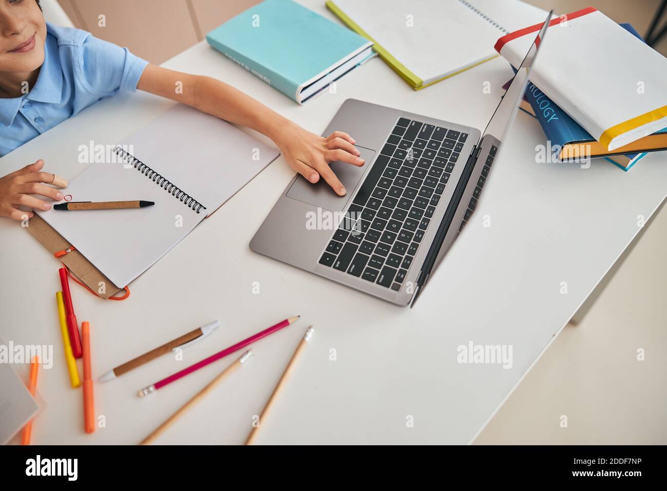 Easy to study online with modern device at home Stock Photo - Alamy