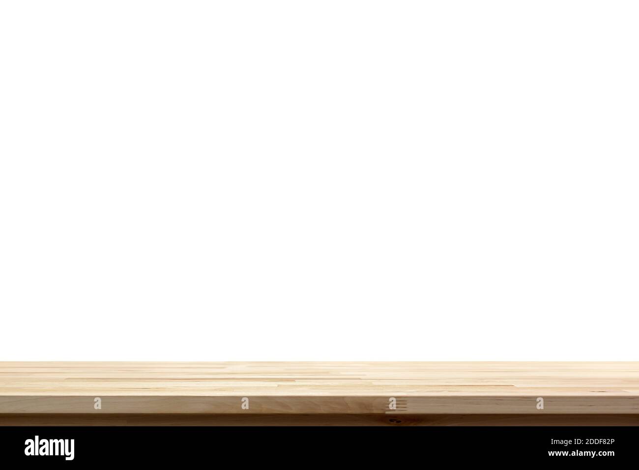 Wood table top on white background - can be used for display or montage ...