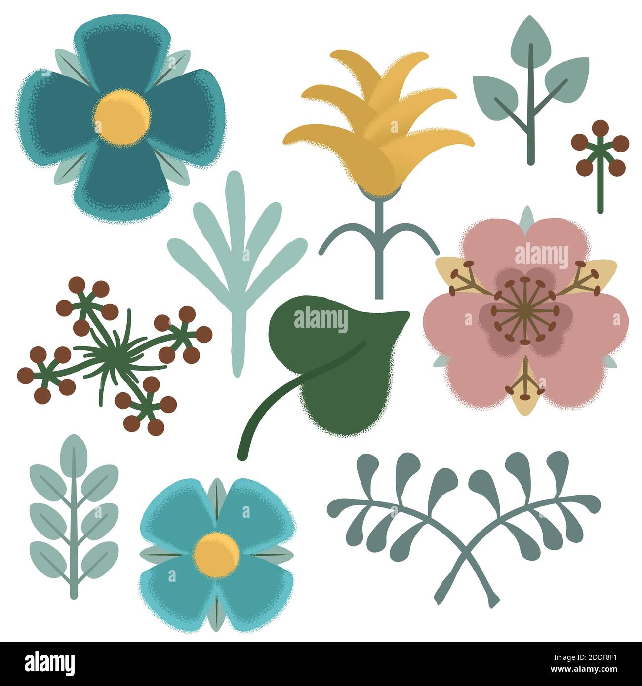 Vector drawing flowers grain Cut Out Stock Images & Pictures - Alamy
