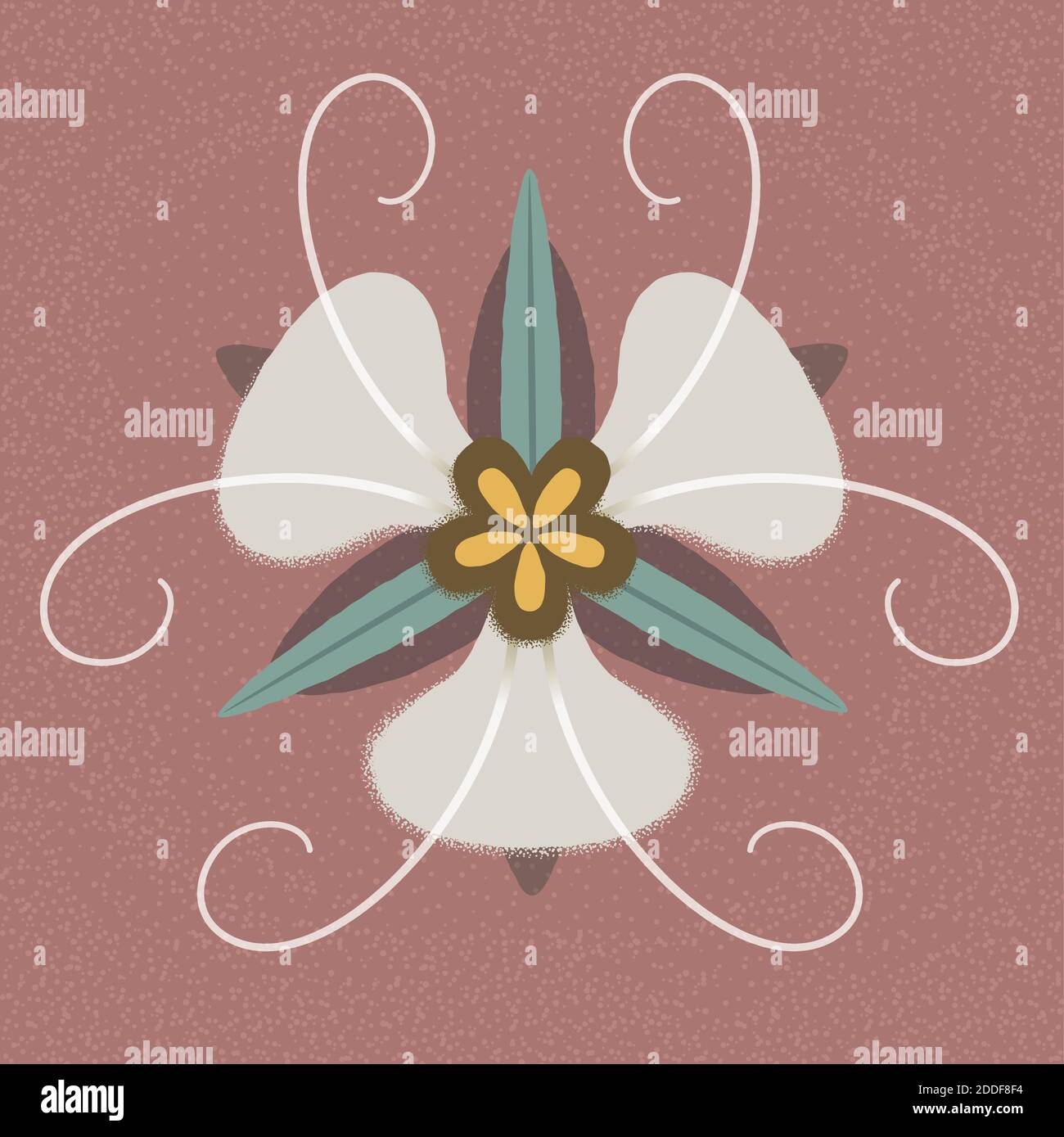 Vector drawing of a flower with grain and noise texture Stock Vector ...
