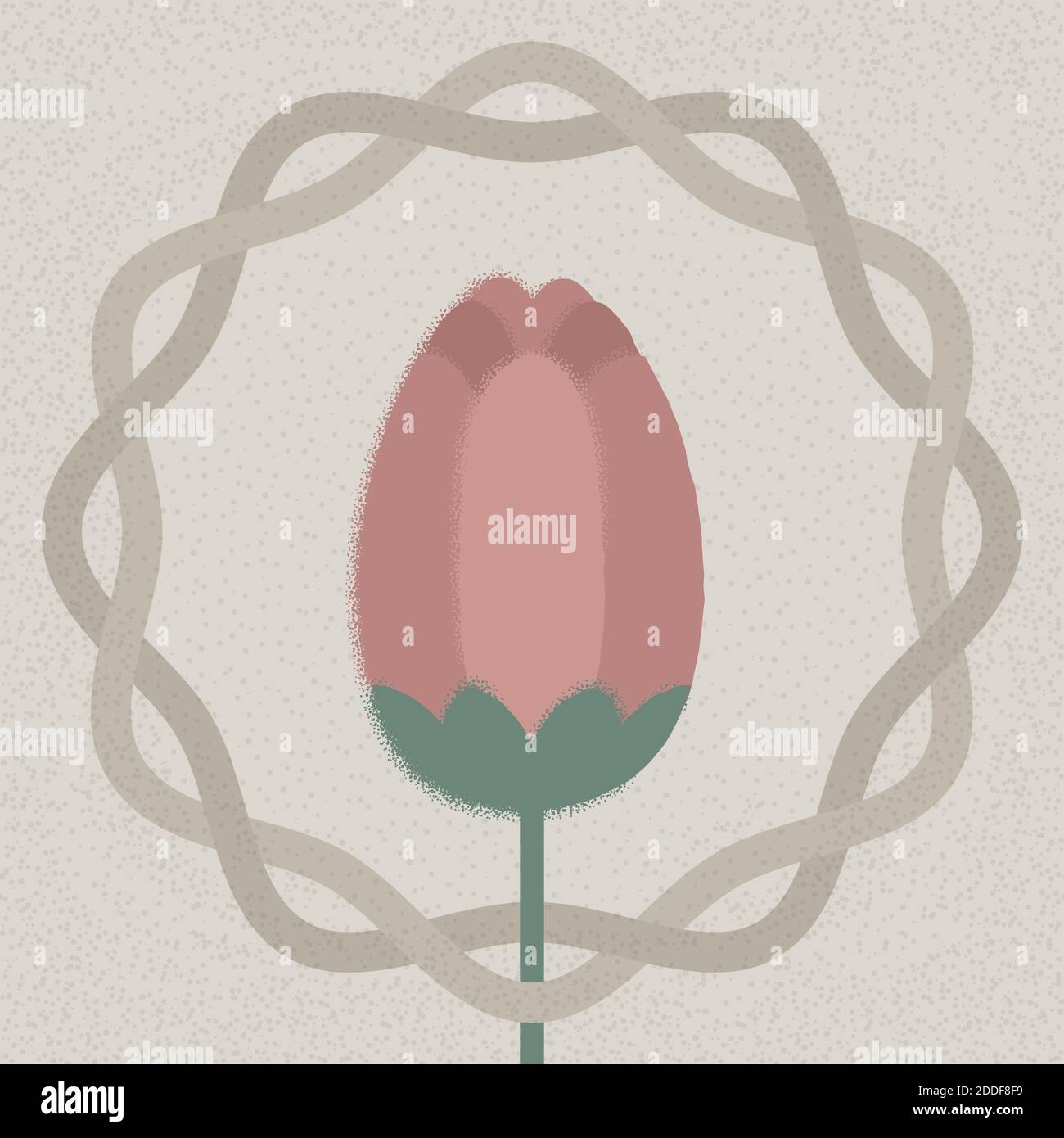 Vector drawing of a flower with grain and noise texture Stock Vector ...