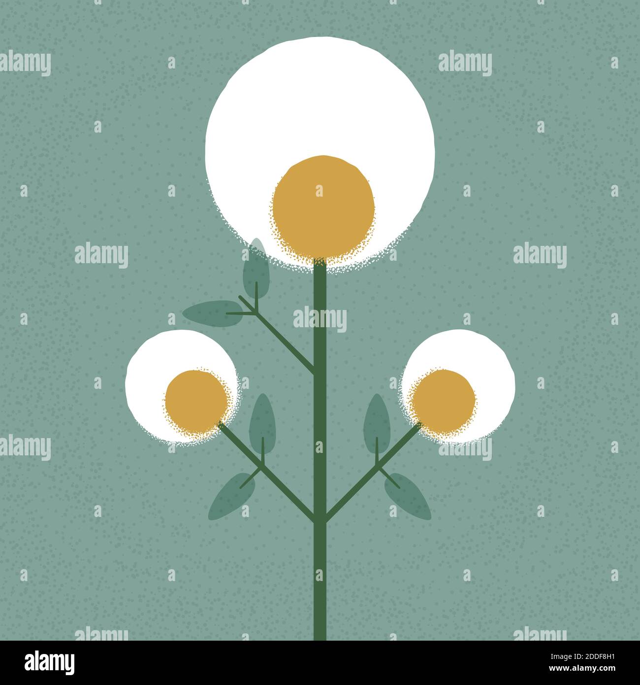 Vector drawing of a flower with grain and noise texture Stock Vector ...