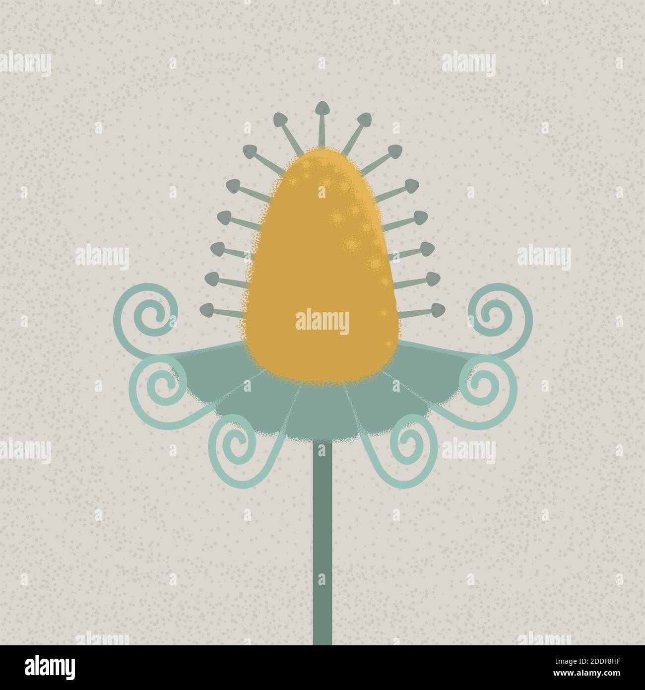 Vector drawing of a flower with grain and noise texture Stock Vector ...