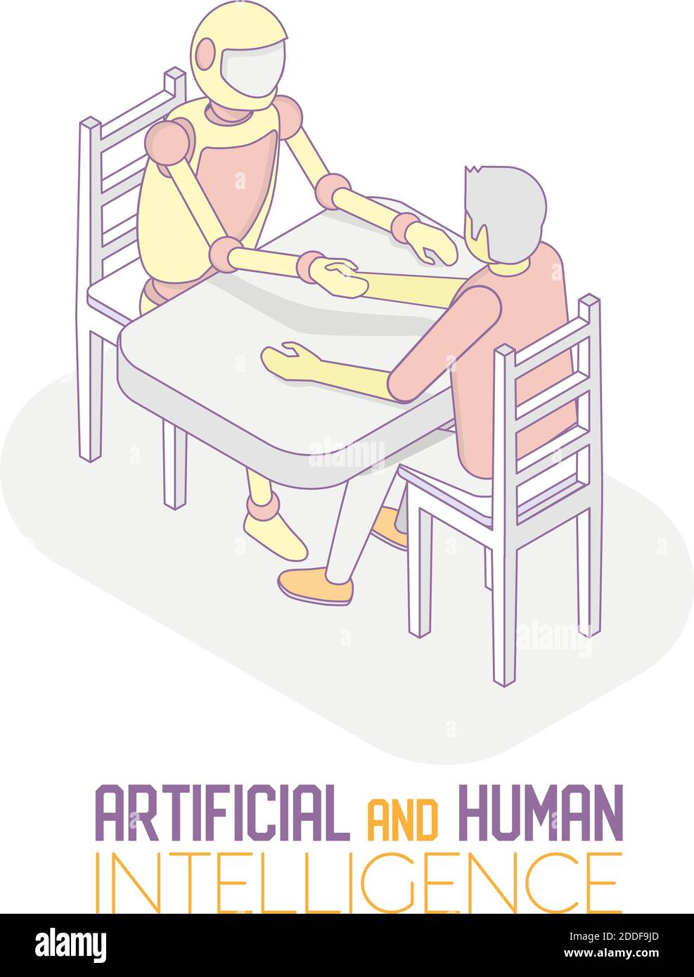 AI and human concept vector isometric illustration Stock Vector Image ...