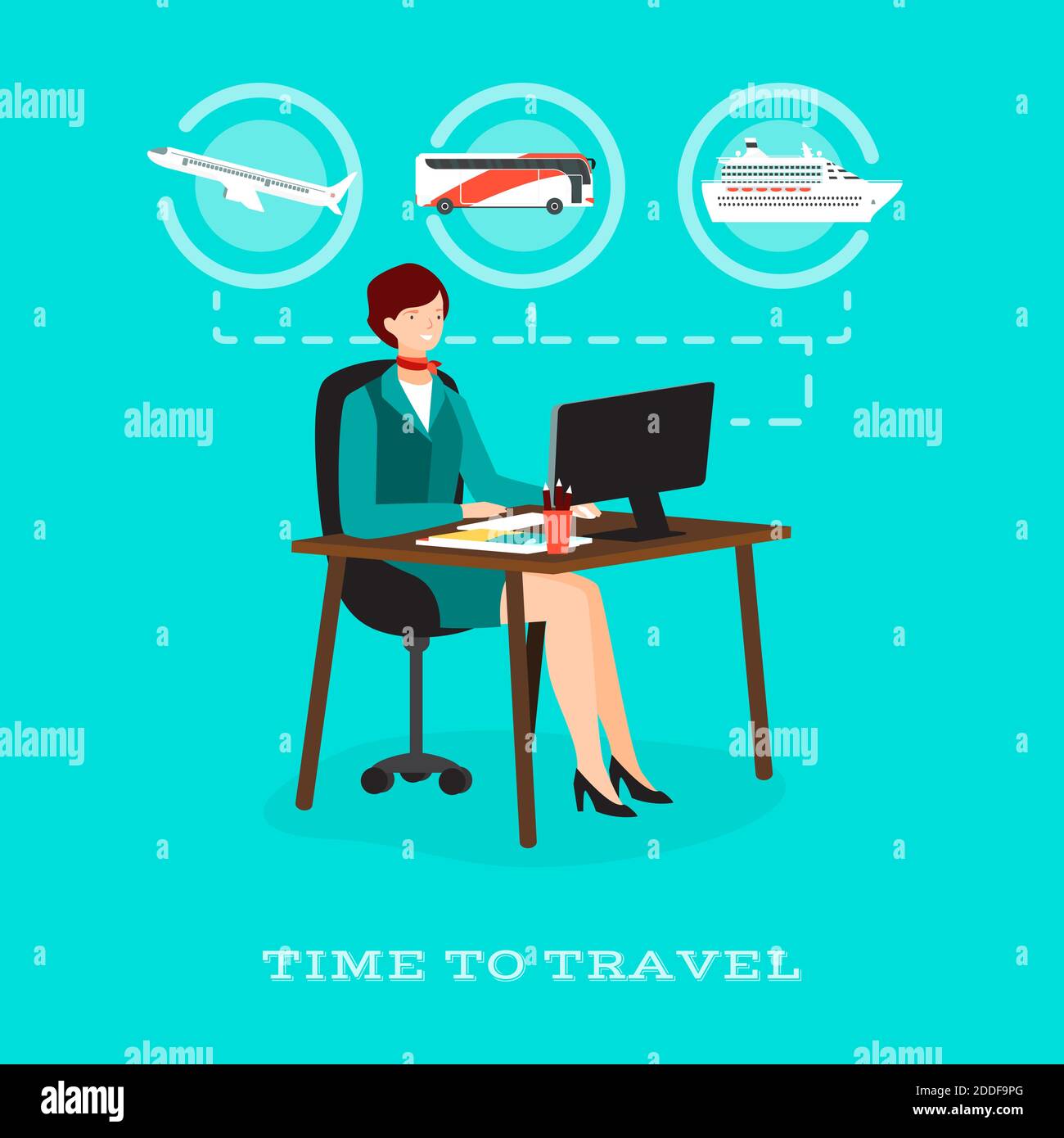Concept traveling plane booking Stock Vector Images - Alamy