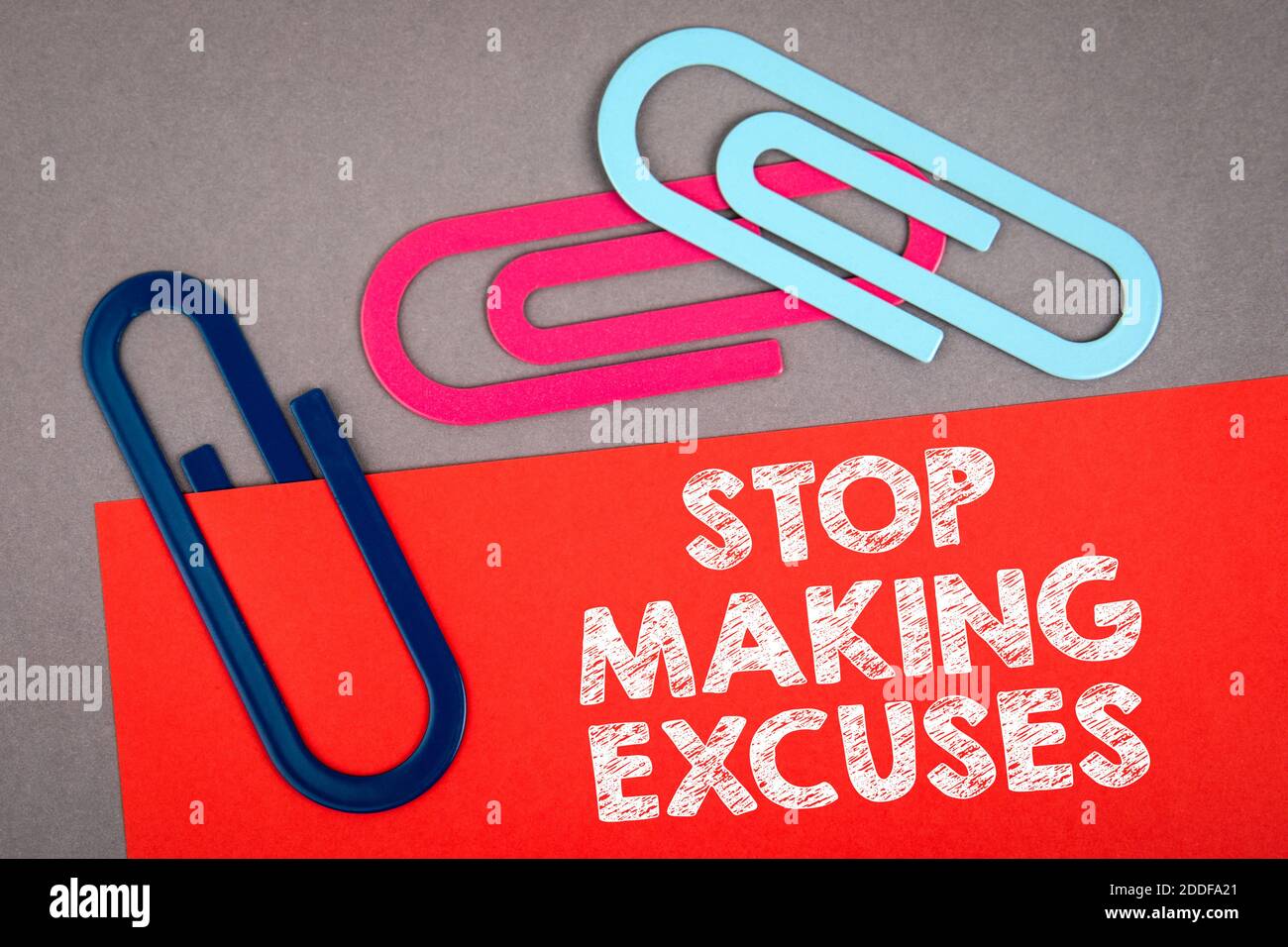 Stop making excuses. Documents on the office desk Stock Photo - Alamy