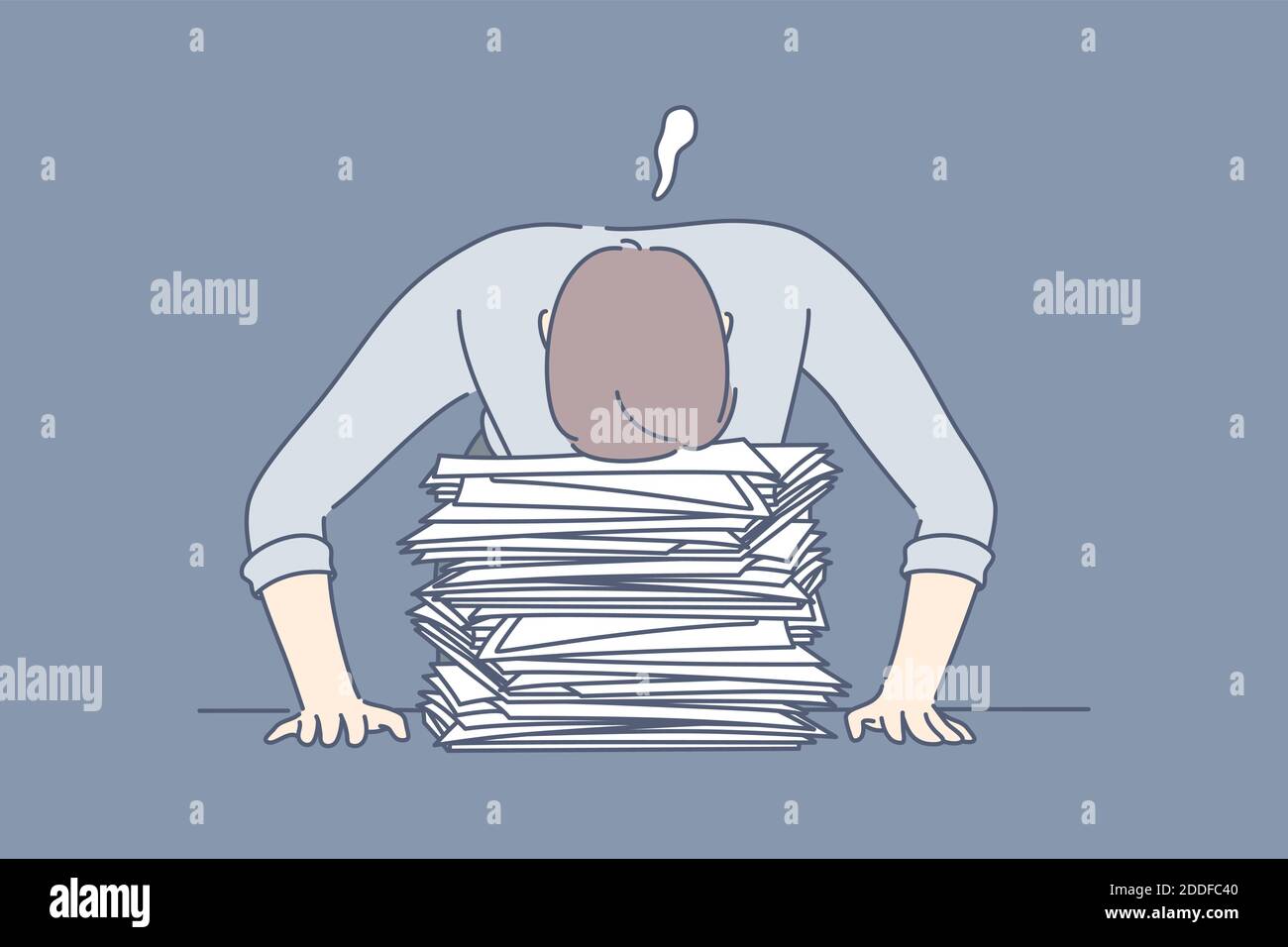 Deadline, overworking, sleep, stress, overload, business concept. Tired ...