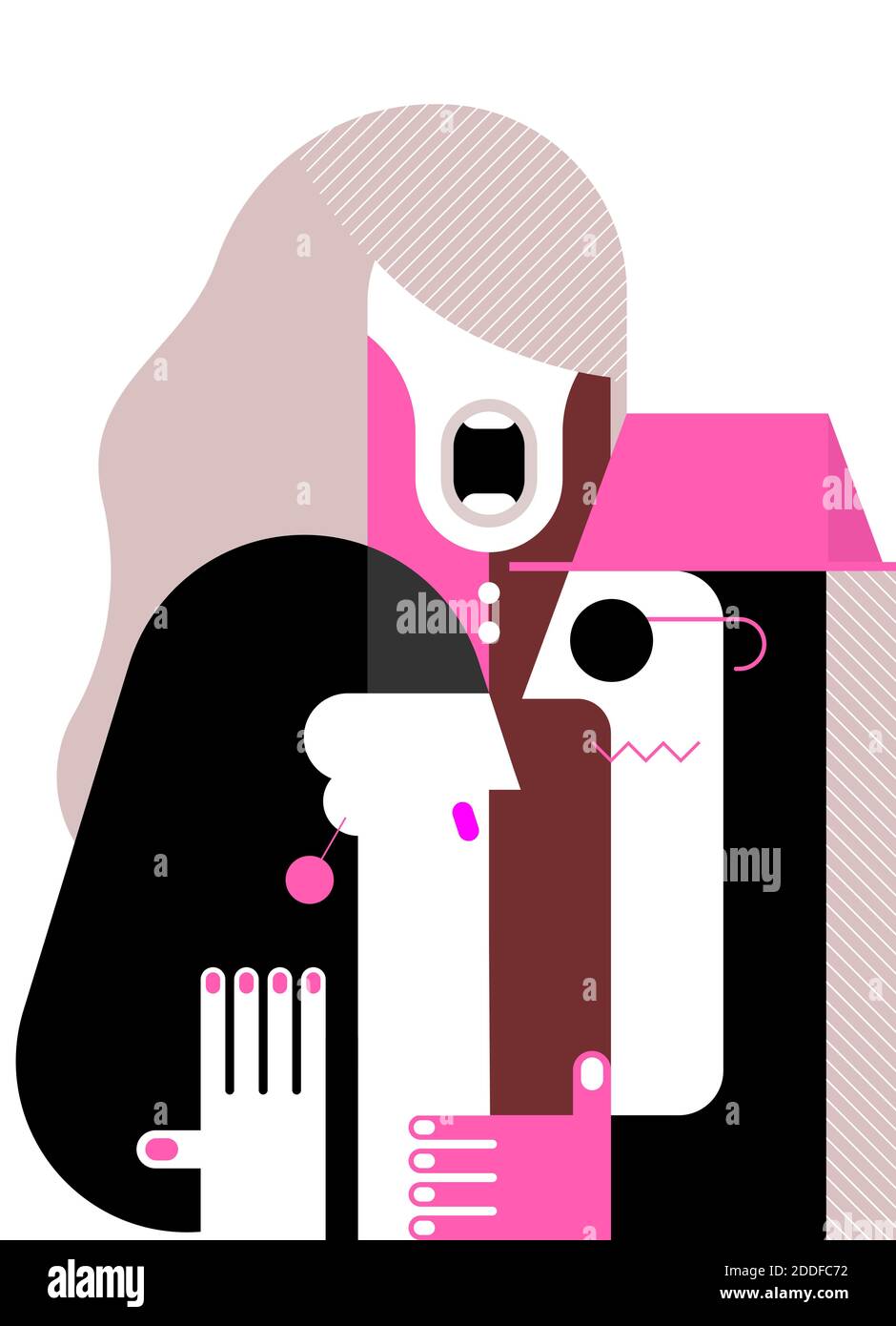 Two women angry with each other Stock Vector Images - Alamy