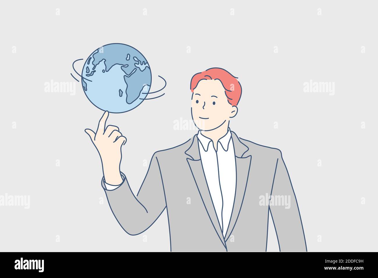 Global business, network, world communication concept. Young ...