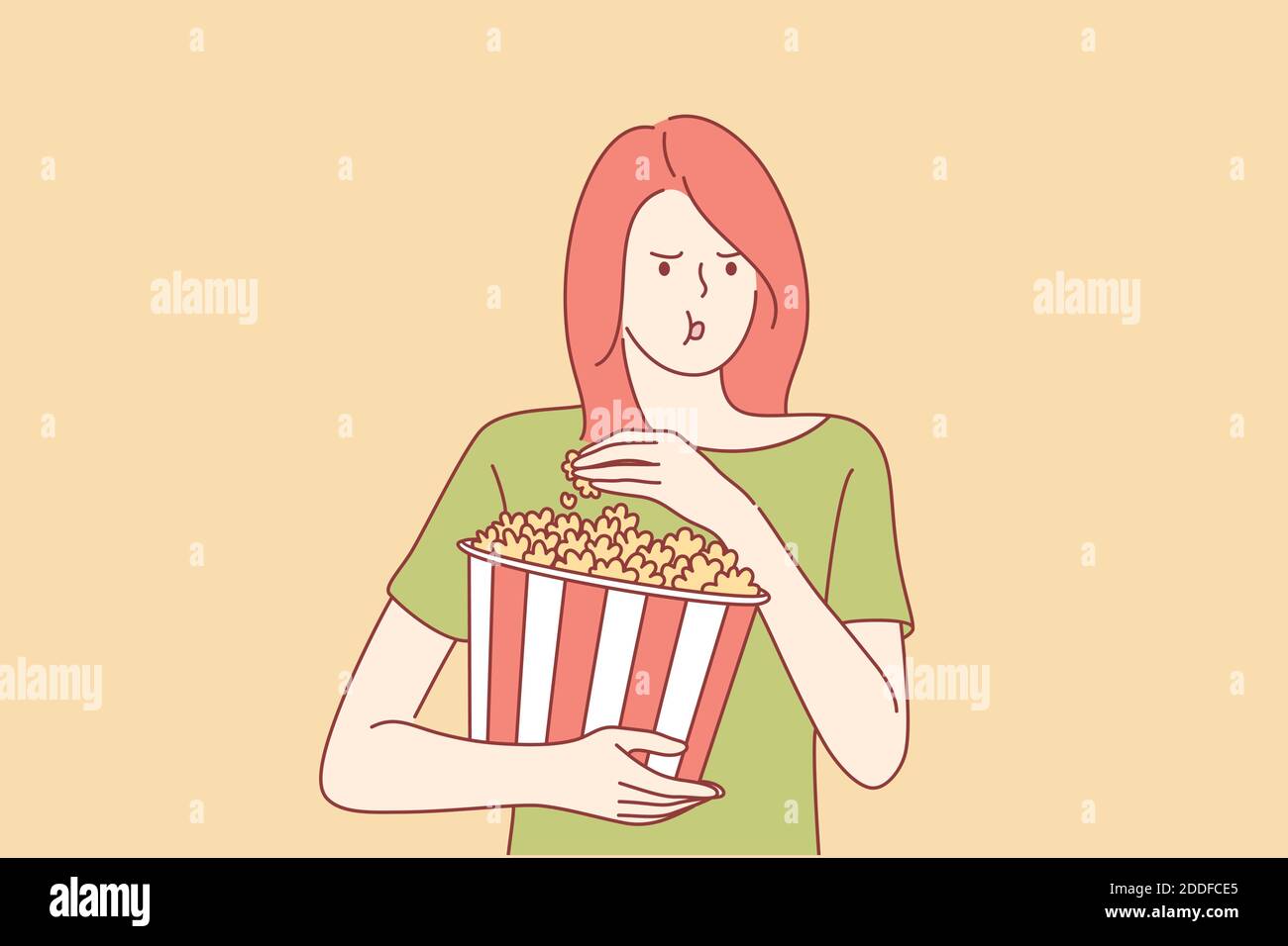 Movie at cinema concept. Young captivated girl or woman teenager with ...
