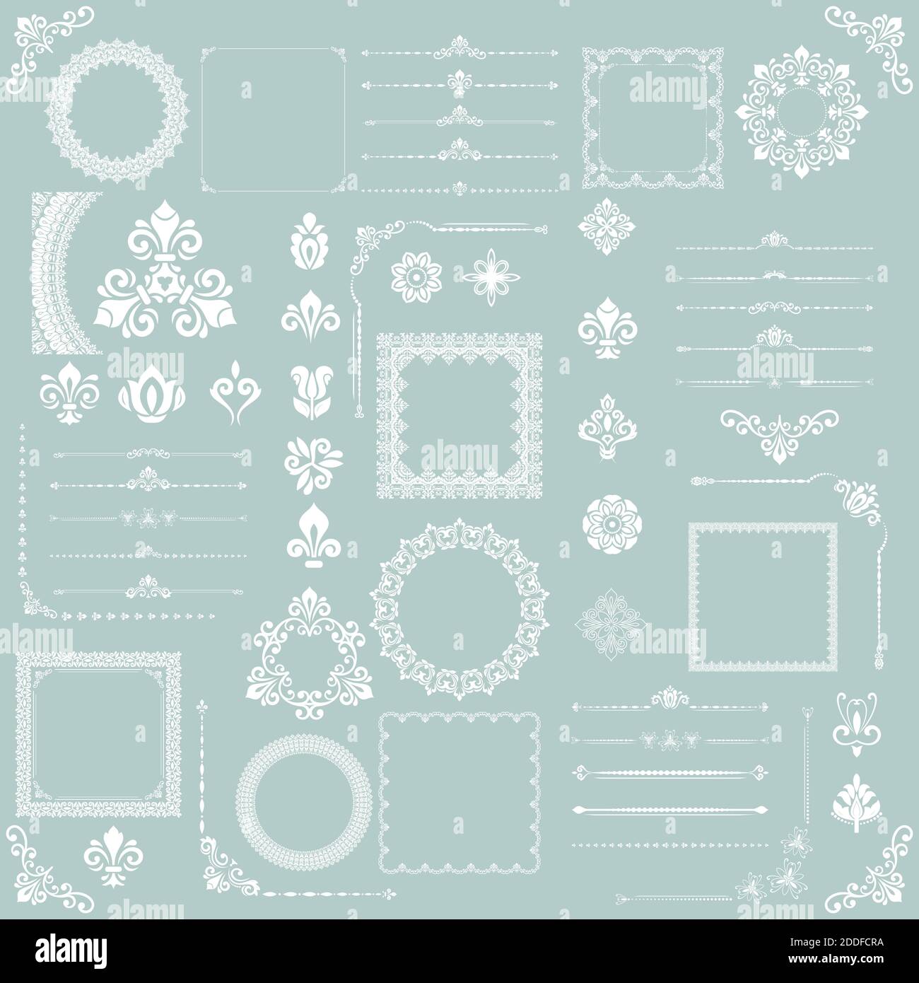 Blue flowers vintage square Stock Vector Images - Alamy