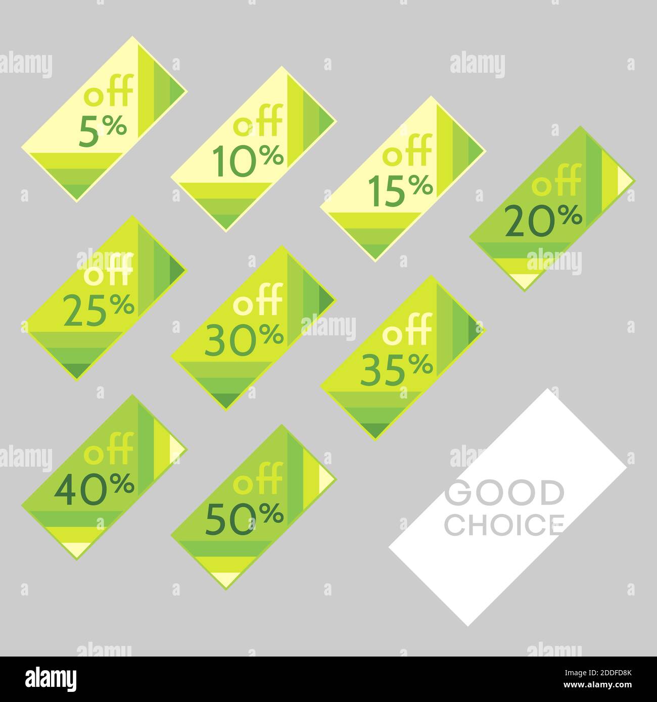 Set of editable discount labels with percent symbols. Geometric ...