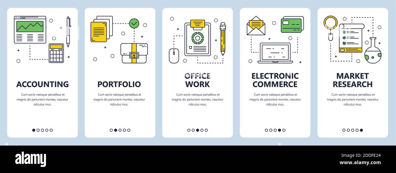 Vector modern thin line financial accounting concept web banner set ...