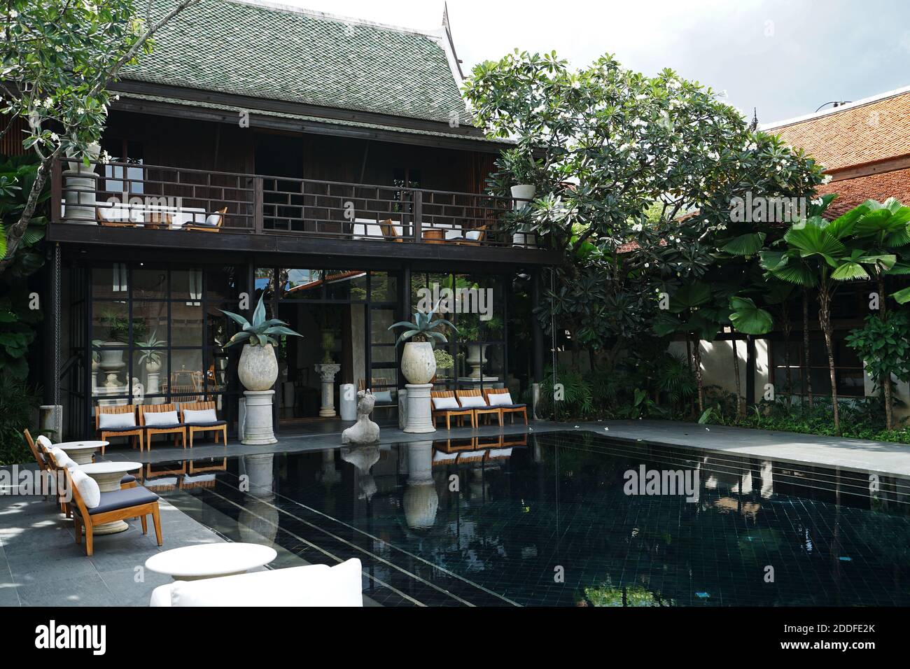 Exterior design and building architecture of luxury resort and villa ...
