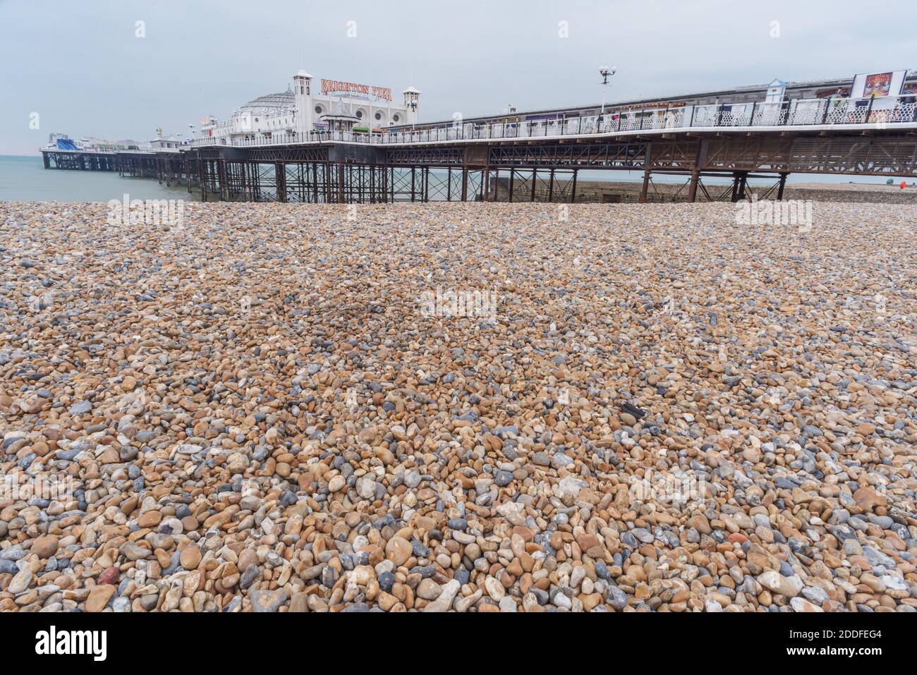 Visitors to this normally popular beach and it's iconic pier are few at ...