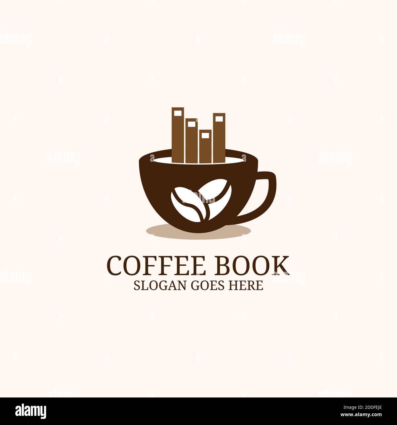 Vector illustration of coffee book logo design template, can use for ...