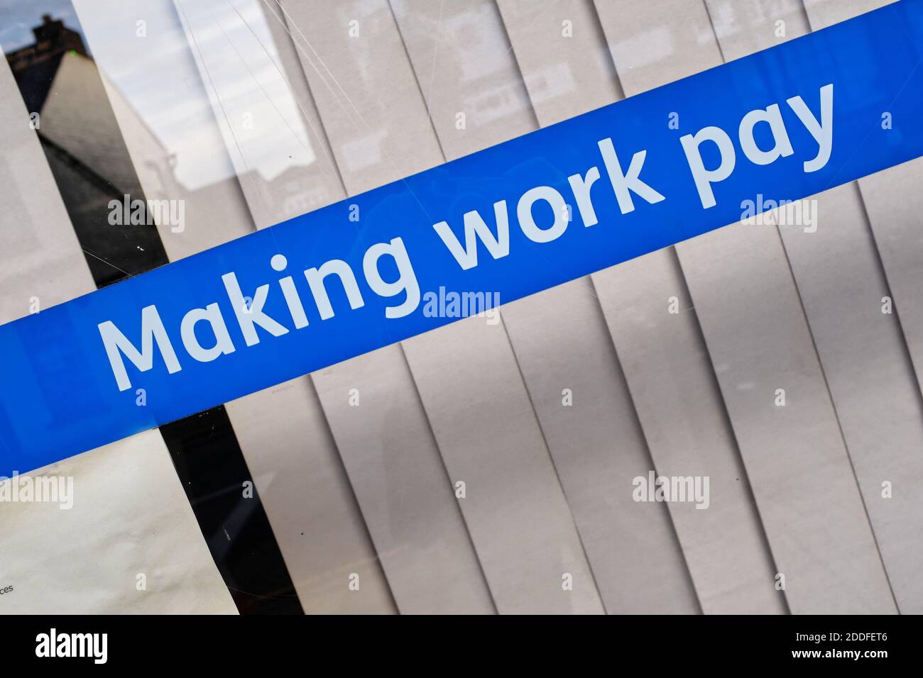 signs on a Job centre window, England Stock Photo - Alamy