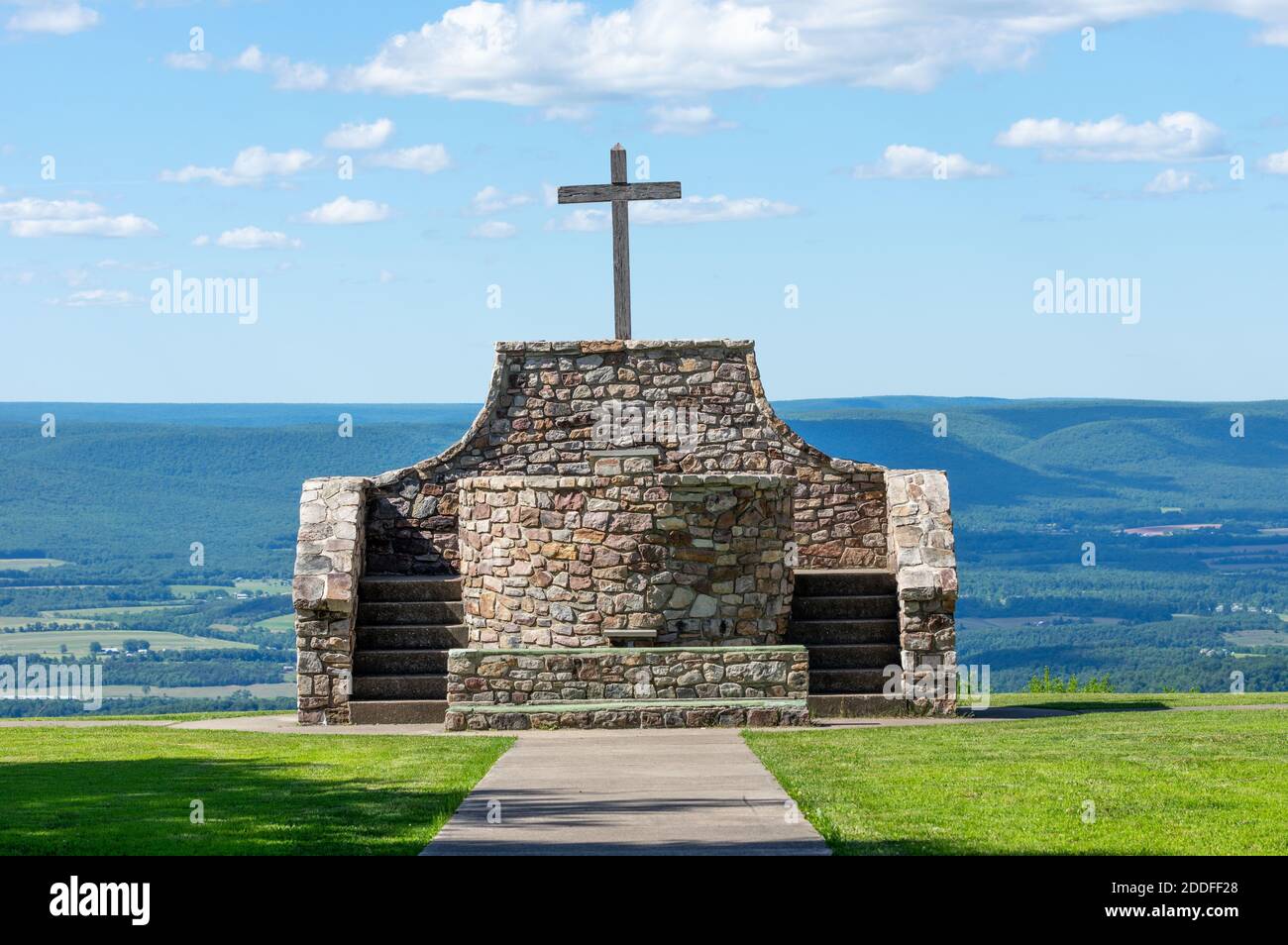 The overlook and preaching platform at the Mount Pisgah Alter Stock ...