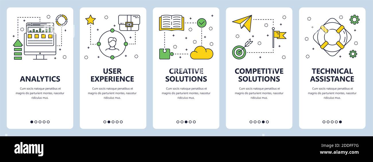 Vector modern thin line business analytics concept web banners Stock ...