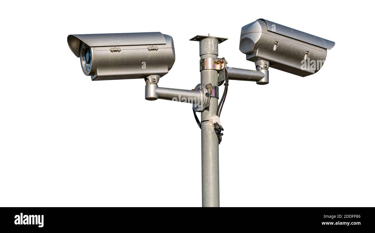 Watching cctv home video Cut Out Stock Images & Pictures - Alamy