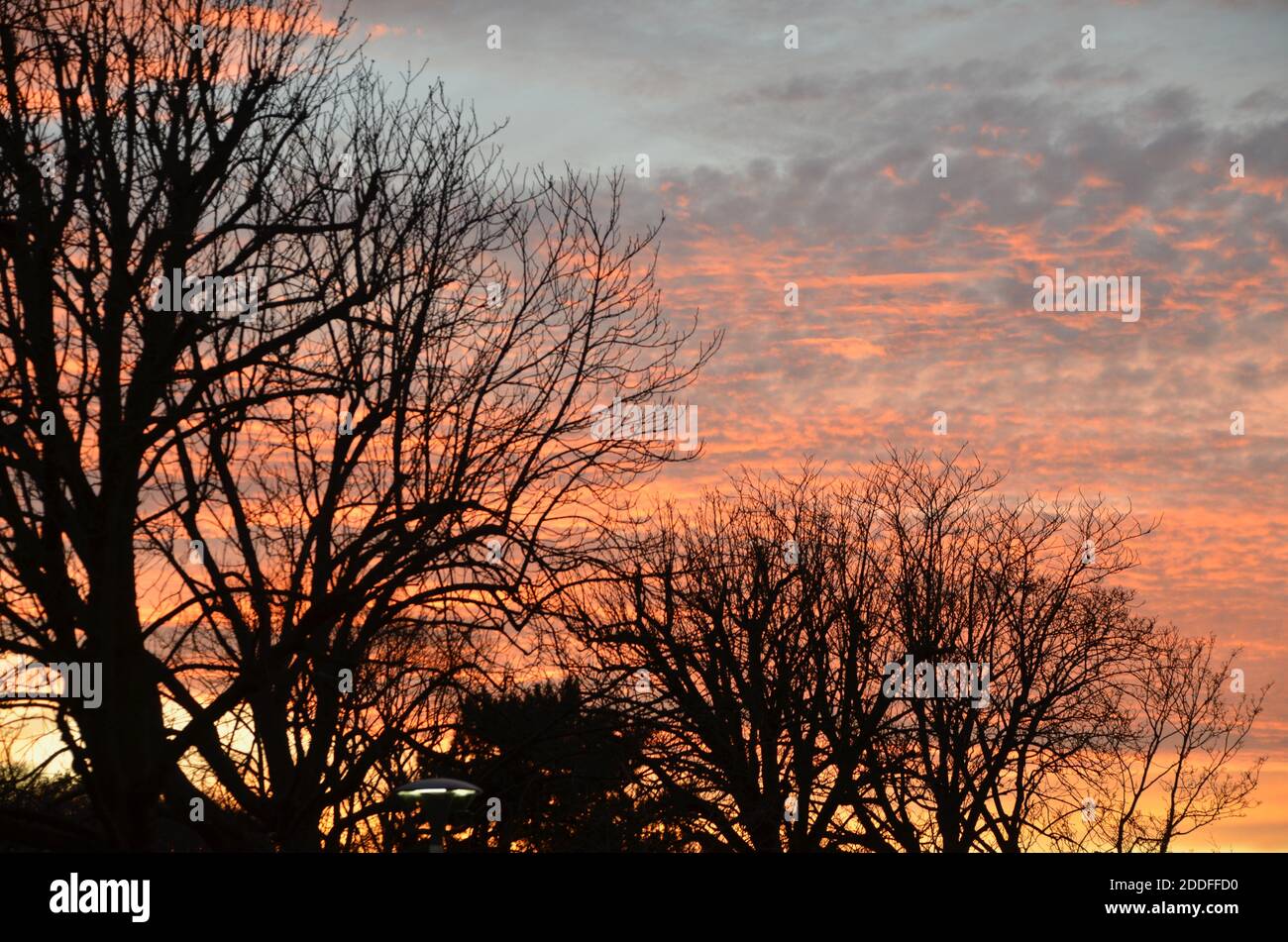 dramatic pink clouded sunset over north london england UK 25th ...