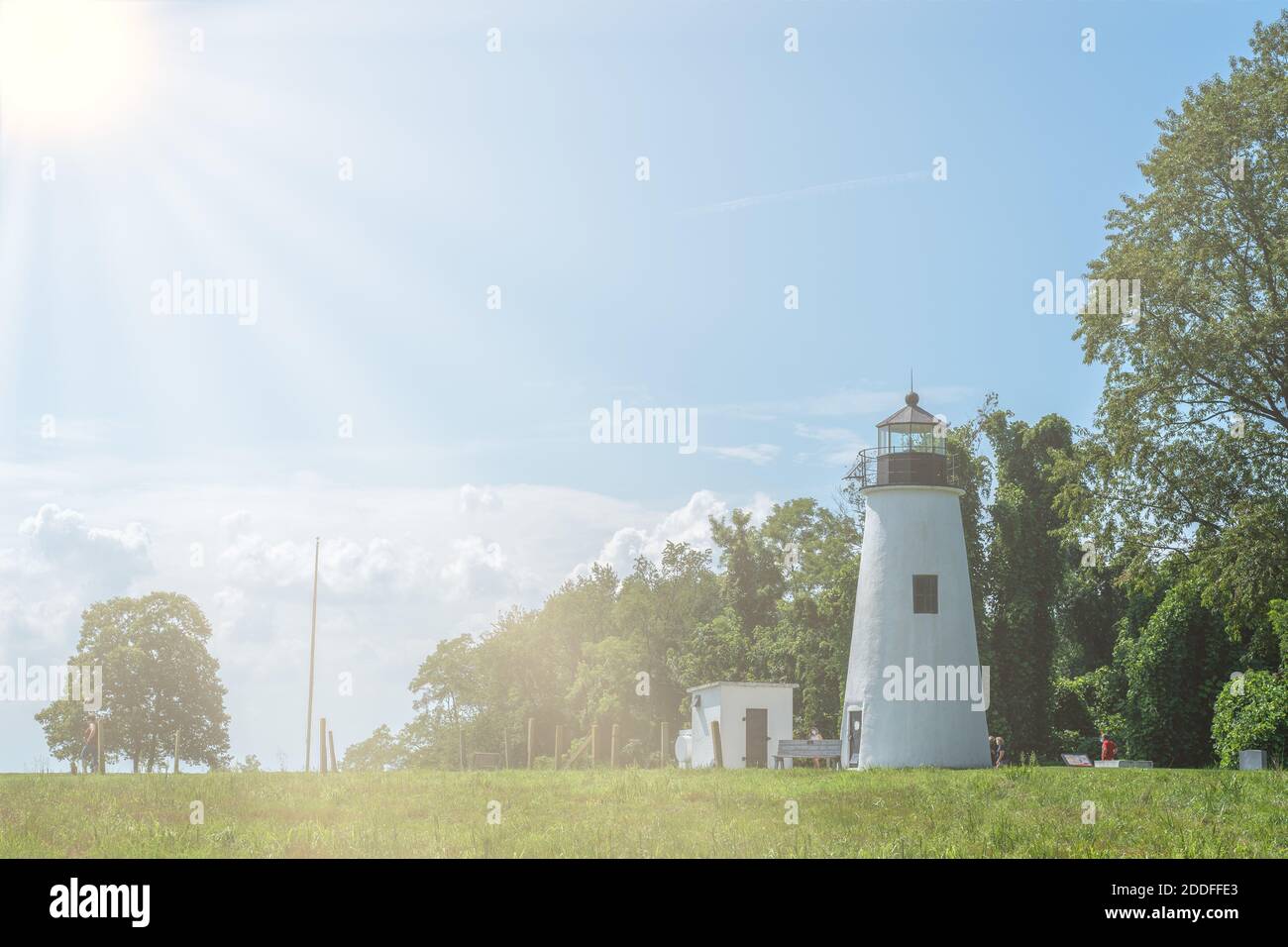 The Turkey Point Lighthouse in the Elk Neck State Park along the ...
