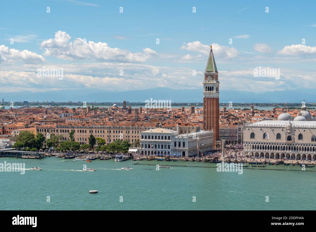 Aerial view on Venice city in Italy. Tower of San Marco Stock Photo - Alamy