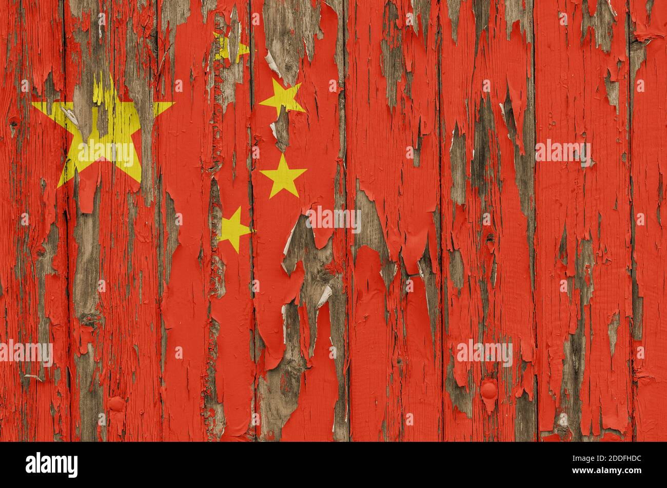 Flag of China on a weathered wooden wall Stock Photo - Alamy