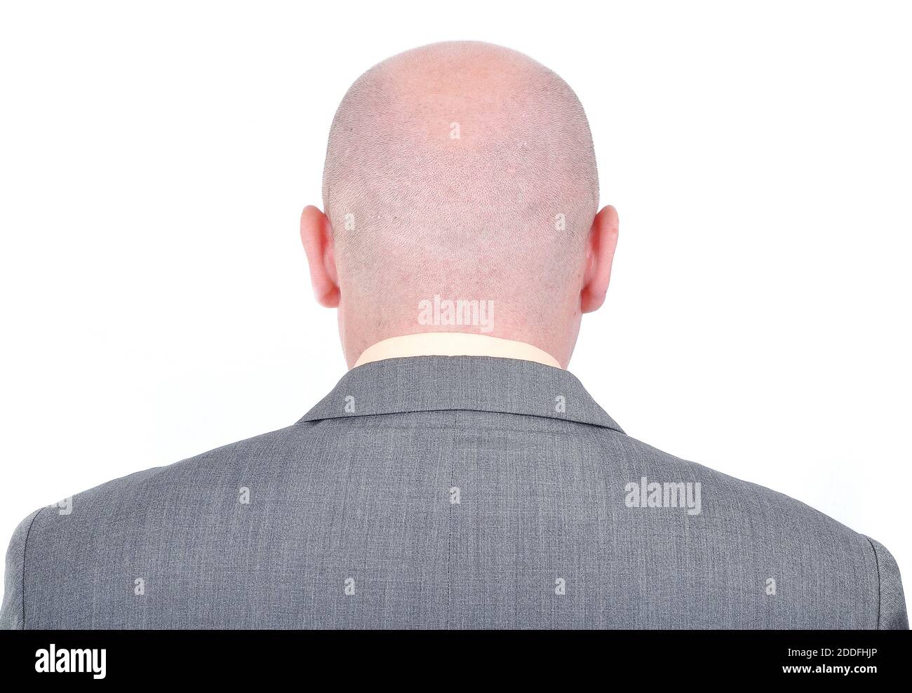 Young bald businessman from his back Stock Photo - Alamy