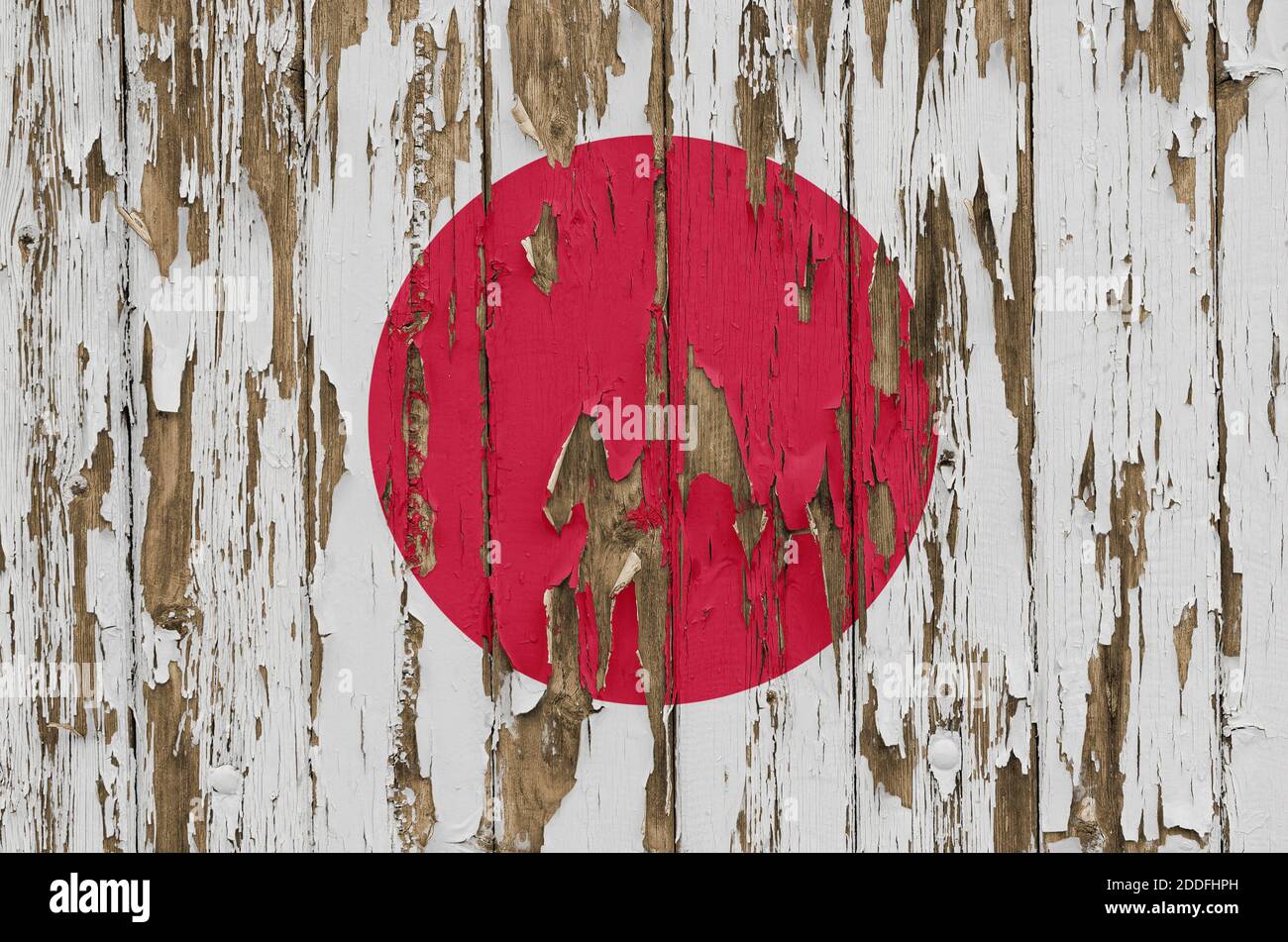 Flag of Japan on a weathered wooden wall Stock Photo - Alamy