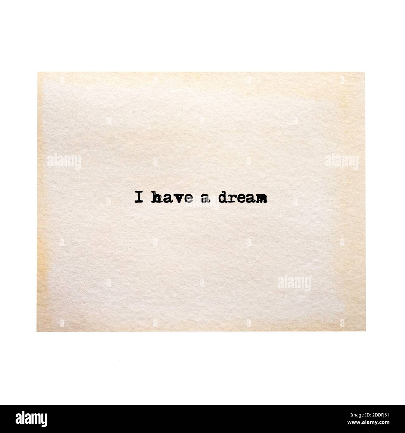 Sheet of paper with typewritten inscription. Beautiful greeting card ...