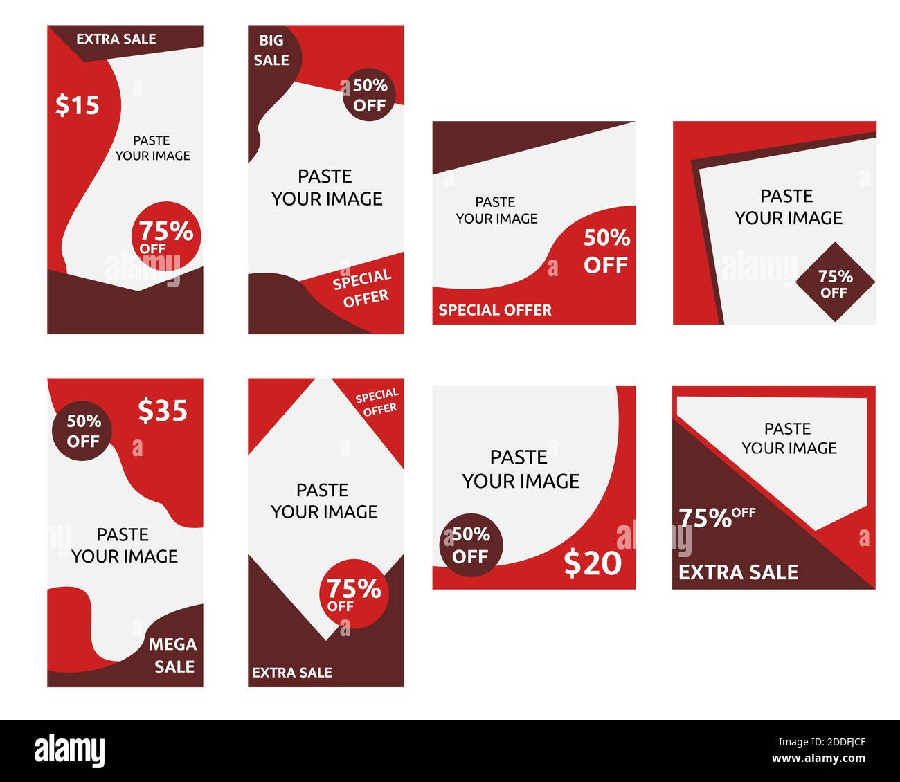 Illustration vector design of social media story and feed set template ...