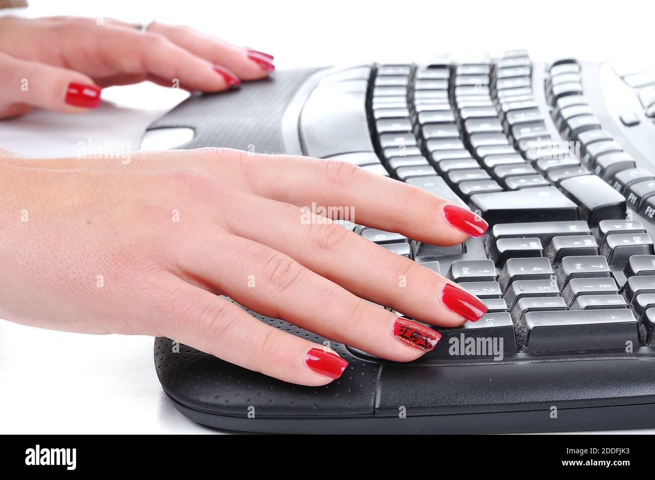 Female hand on keyboard Stock Photo - Alamy
