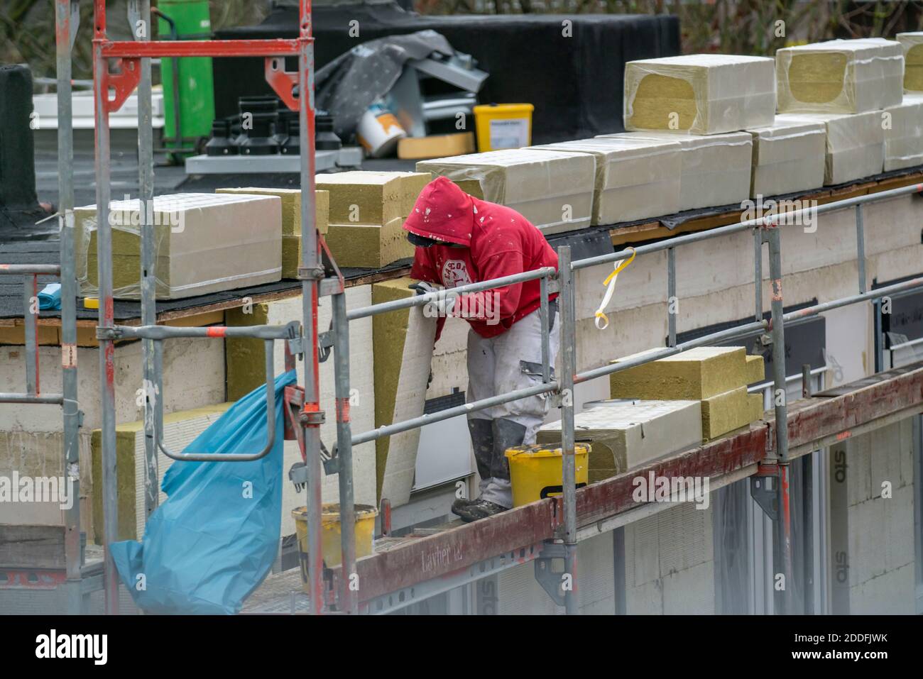 Building site, thermal insulation, external insulation, facade ...