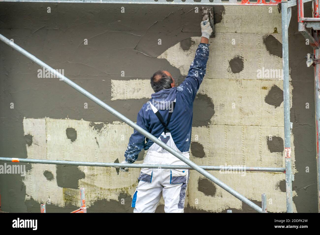 Construction site, thermal insulation, exterior insulation, facade ...