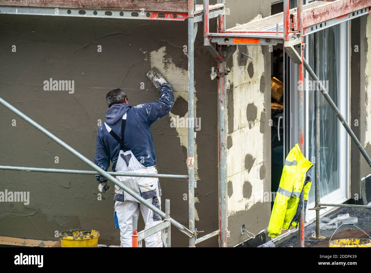 Construction site, thermal insulation, exterior insulation, facade ...