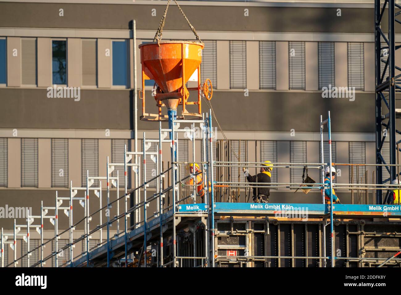 Construction site, new building, concrete work on one floor Stock Photo ...